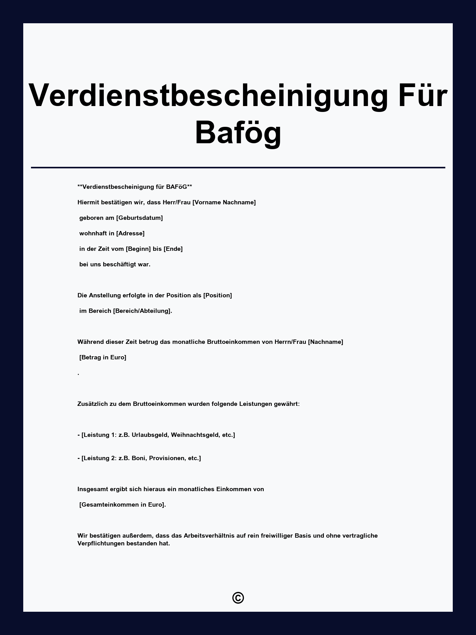 Verdienstbescheinigung Für Bafög